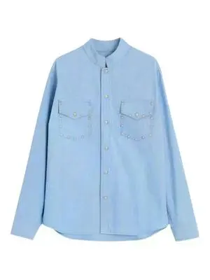 Valentino Garavani Cabochon-closure Denim Shirt