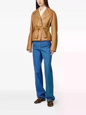 TOD'S Belted Leather Jacket