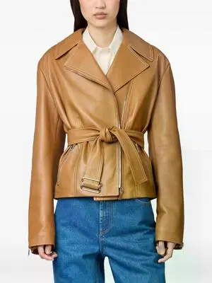 TOD'S Belted Leather Jacket