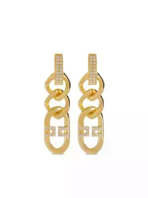 ELISABETTA FRANCHI Crystal-Embellished Chain Earrings