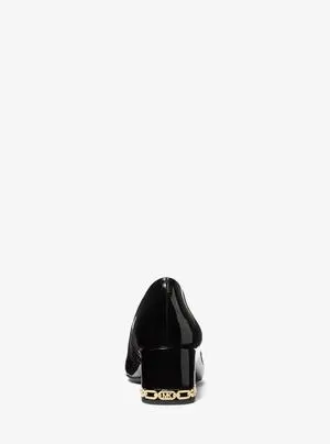 Michael Kors Patent Leather Block Heel Pumps - Black