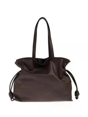 Loewe Large Flamenco Knot-detail Leather Tote Bag - Brown