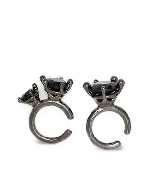 PANCONESI Ring-embellished Earring Cuffs Set - Black