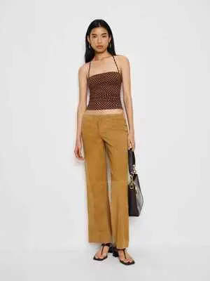 REFORMATION Joni Knit Top Brown