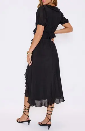 VICI Ruffle Detailed Slit Dress