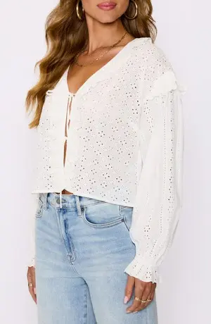 VICI Cotton Broderie Anglaise Crop Top