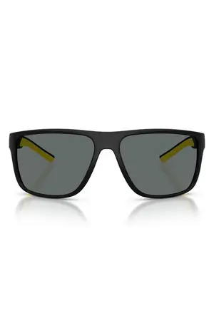SCUDERIA FERRARI 63mm Polarized Pillow Sunglasses - Matte Black