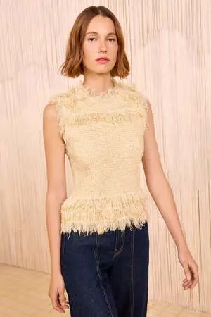 Ulla Johnson Kassi Knit Tweed Sleeveless Top - Lumin