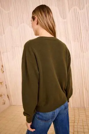 Ulla Johnson Ryla Cashmere V-neck Pullover - Hunter