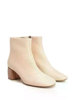 FORTE_FORTE Leather Ankle Boots With Wood Heel