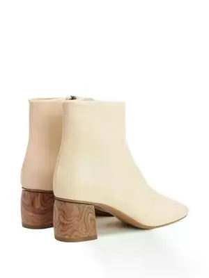 FORTE_FORTE Leather Ankle Boots With Wood Heel