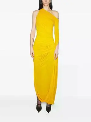 MUGLER One-shoulder Draped Maxi Dress