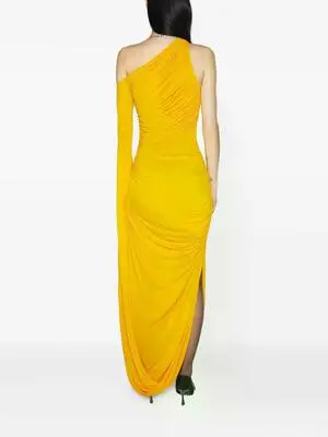 MUGLER One-shoulder Draped Maxi Dress