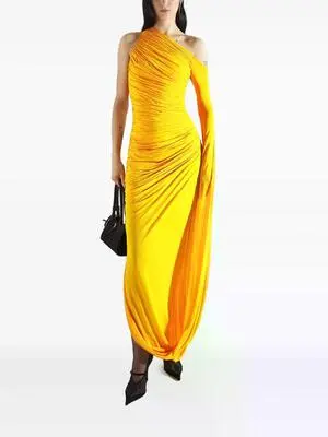 MUGLER One-shoulder Draped Maxi Dress