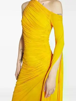MUGLER One-shoulder Draped Maxi Dress