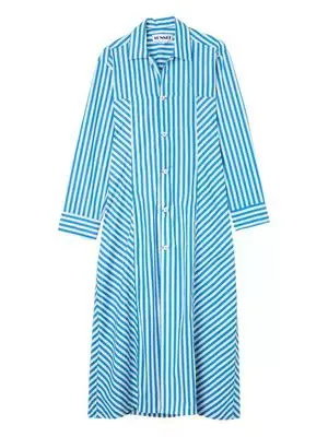 Sunnei Striped Shirt Maxi Dress - Blue