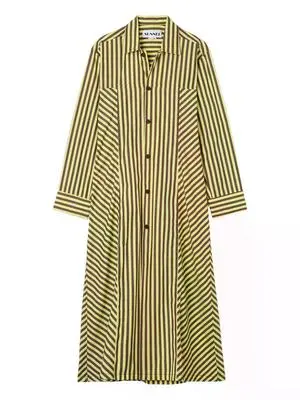 Sunnei Striped Shirt Maxi Dress - Yellow