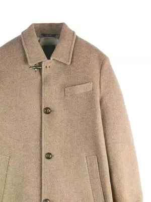 FAY Buttoned Coat With Toggle Fastening - Neutrals