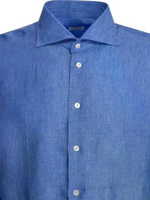 BORRIELLO NAPOLI Long-sleeve Linen Shirt - Blue