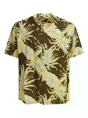 SUN SURF Pineapple-print Short-sleeve Shirt - Brown
