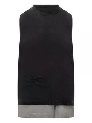 Y3 Embossed-logo Knitted Vest
