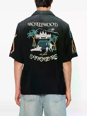 Amiri Sinners Embroidered-details Short-sleeve Shirt
