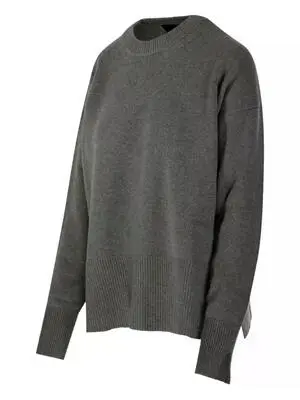 ROBERTO COLLINA Crew-neck Sweater With Ribbed Hem - Grey