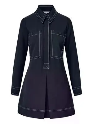 Veronica Beard Contrast-stitch Shirt Mini Dress