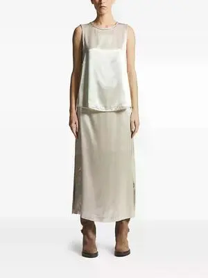 Peserico Satin Side-slit Skirt
