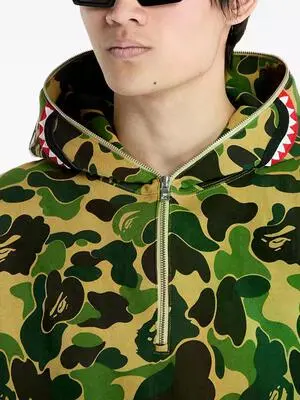 A BATHING APE Shark-pattern Half-zip Pullover
