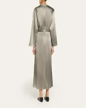Giorgio Armani Ombre Print Silk Midi Dress