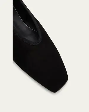 TOTEME Garderob Suede Ballerina Flats - Black