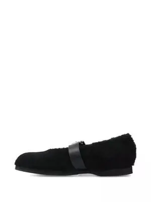 Premiata Buckle-fastening Shearling Ballet Flats