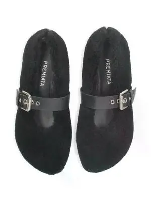 Premiata Buckle-fastening Shearling Ballet Flats