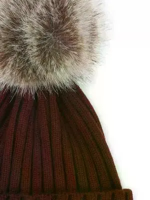 Moncler Ribbed Pompom Beanie - Red