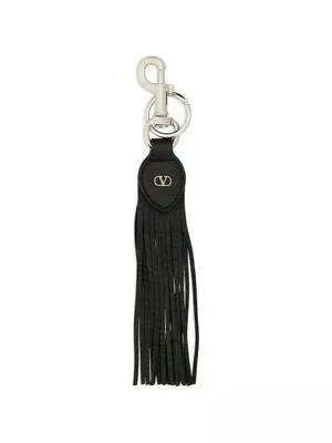 Valentino Garavani Leather Tassel Keyring - Black