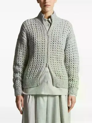 Peserico High-neck Open-knit Cardigan