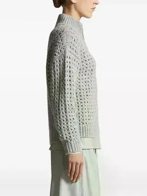 Peserico High-neck Open-knit Cardigan