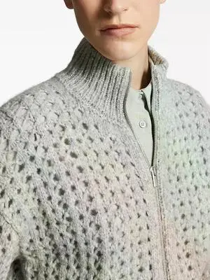 Peserico High-neck Open-knit Cardigan