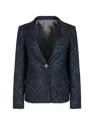 Etro Jacquard Paisley Blazer - Blue