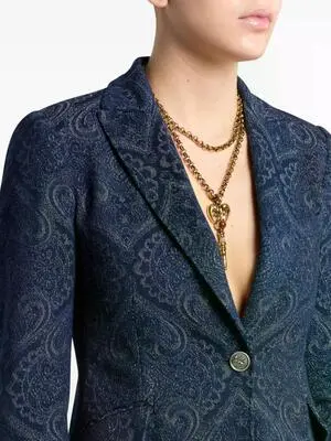 Etro Jacquard Paisley Blazer - Blue