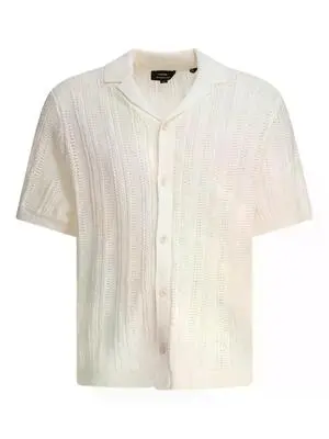 Vince Cabana Knitted Button-down Shirt - White
