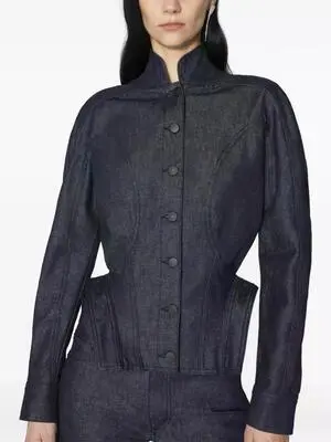 MUGLER Button-fastening Cinched Jacket