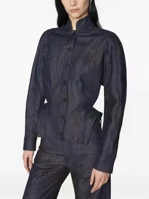 MUGLER Button-fastening Cinched Jacket