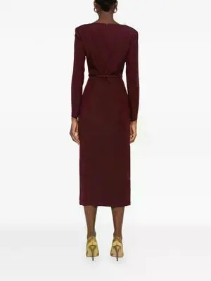 Roland Mouret Square-neck Belted Midi Dress