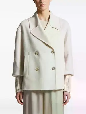 Peserico Double-breasted Coat With Ribbed Cuffs