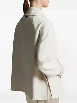 Peserico Double-breasted Coat With Ribbed Cuffs