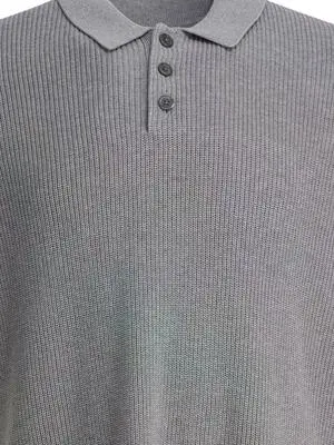 ALEX MILL Ribbed Polo Shirt - Grey
