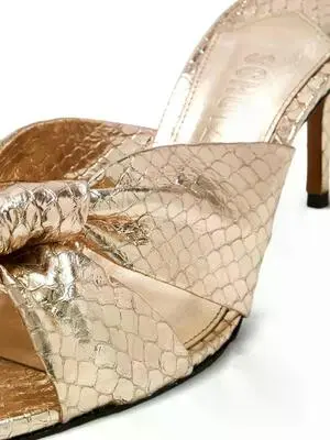 Schutz 75mm Knotted Snakeskin-embossed Sandals