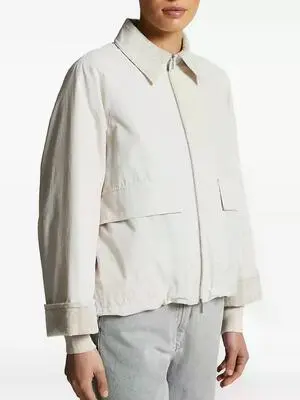 Peserico Corduroy-collar Zip-front Jacket - Neutrals